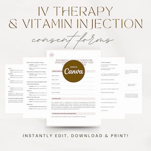 Editable Intravenous (IV) Therapy and Vitamin Injection Consent Form - Etsy
