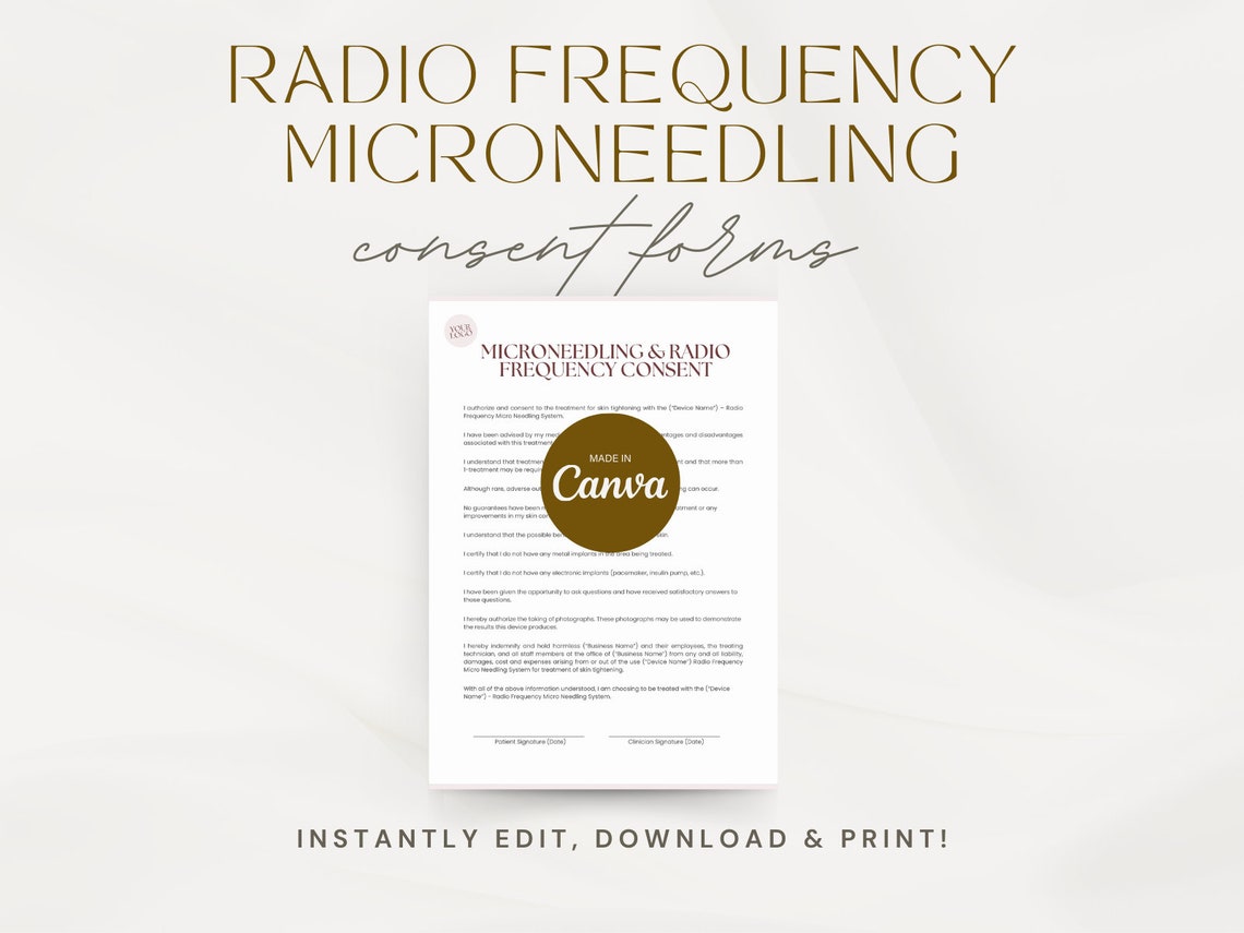Editable Radiofrequency (RF) Microneedling Facial Treatment Consent ...