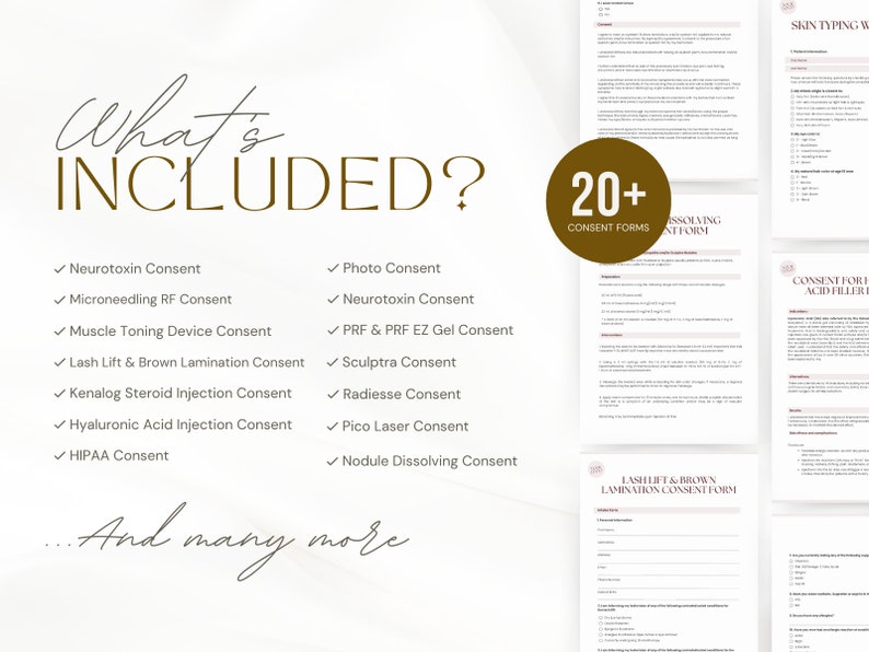 Editable Medspa Consent Forms, Client Information, Neurotoxin, Dermal ...