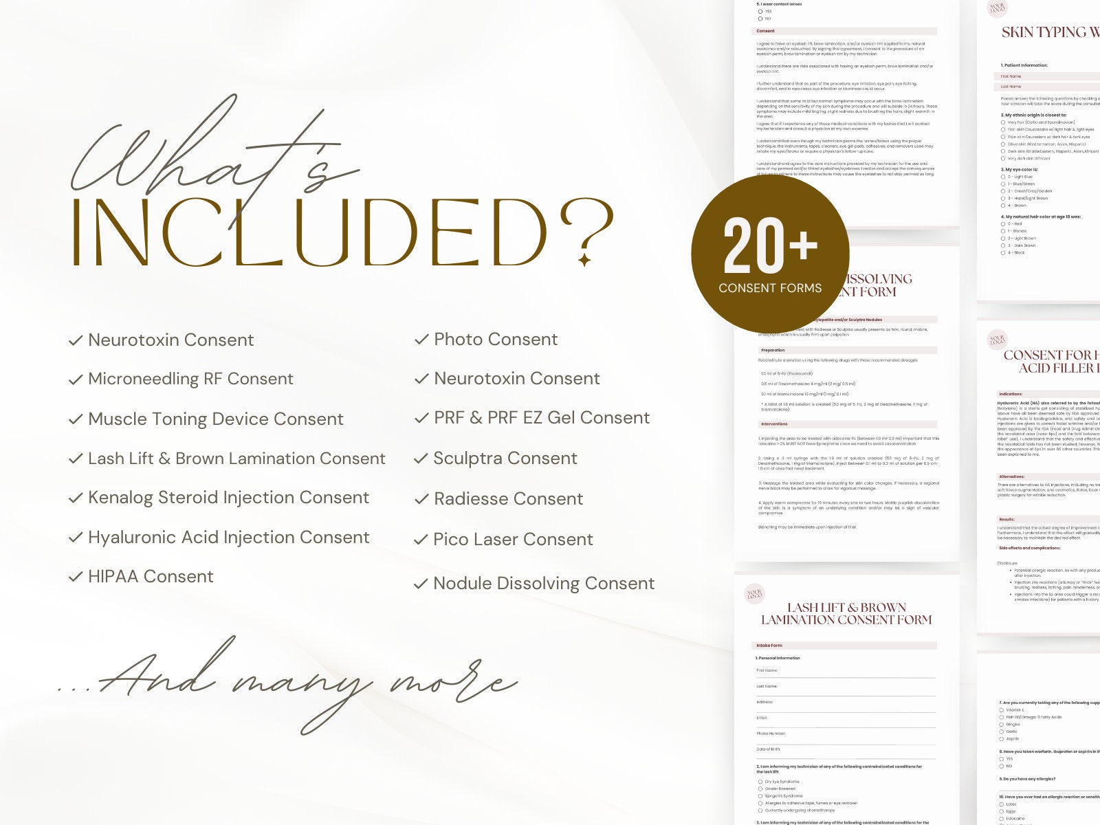 Editable Medspa Consent Forms, Client Information, Neurotoxin, Dermal ...