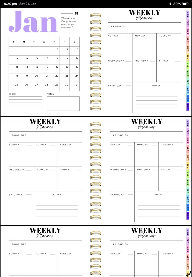 Simple Digital Planner Template 2026 for iPad Goodnotes Notability ...