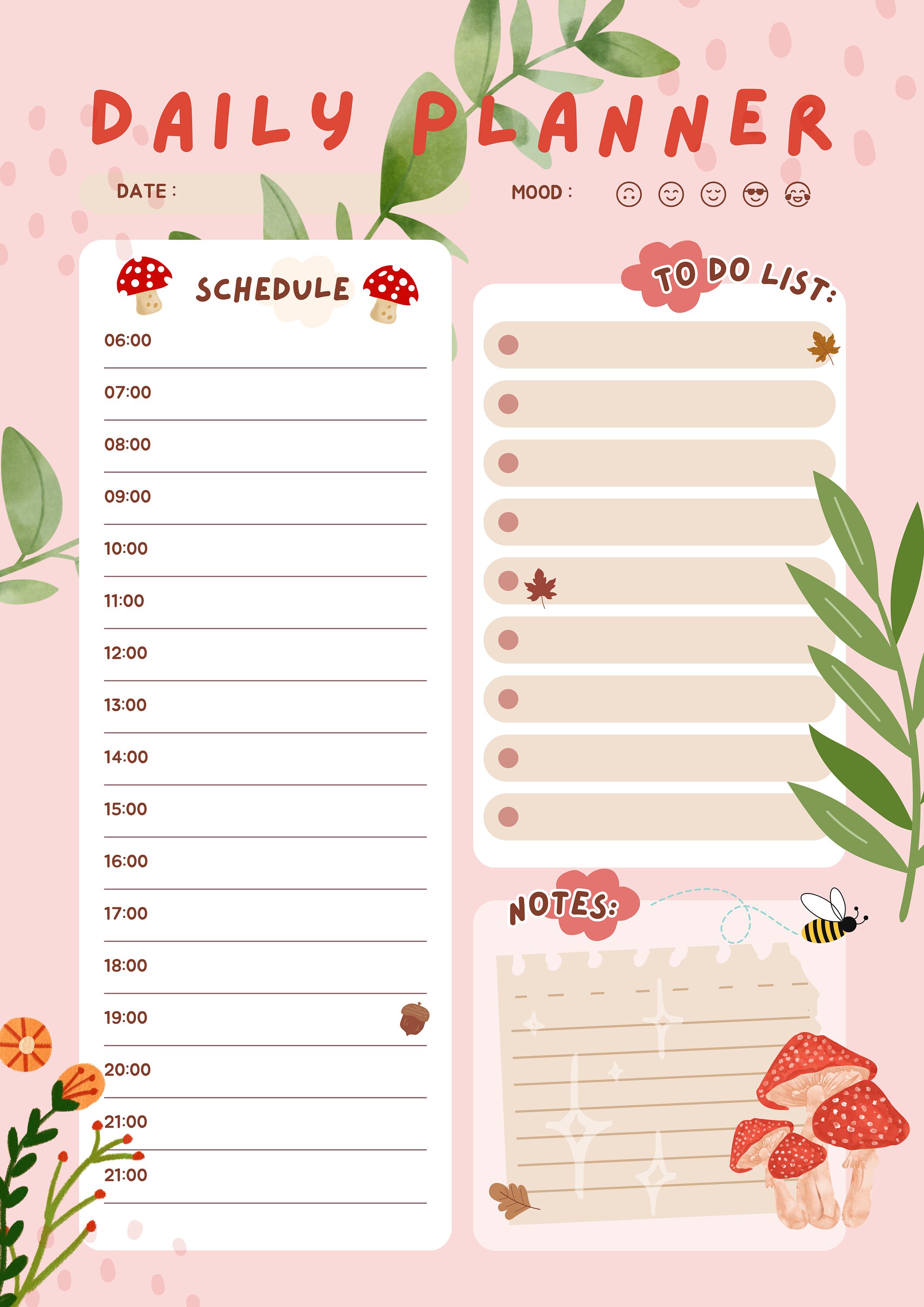 Cute Springtime Daily Planner - Etsy