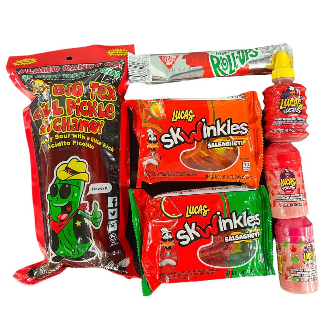 Alamo Candy Chamoy Pickle Pack Kit Fruit Roll Up - Etsy
