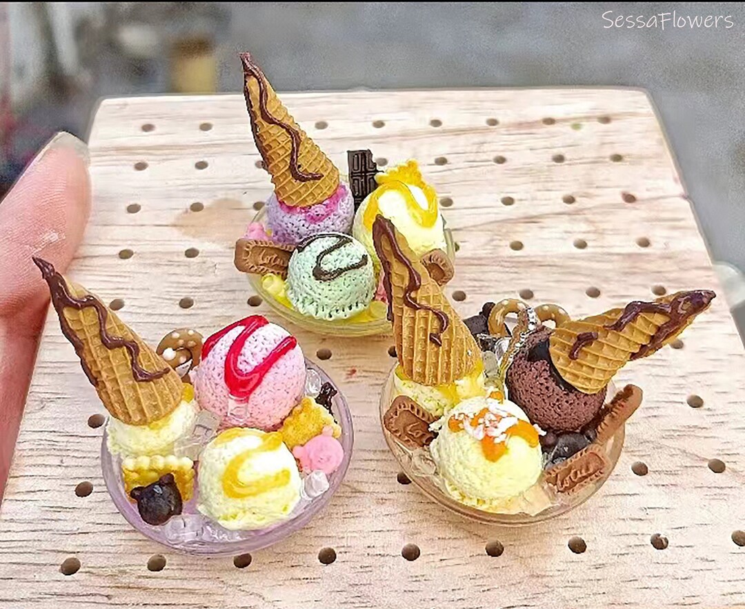 Miniature Ice Cream Handmade Ice Cream Miniature Toys 1:12 Miniature ...