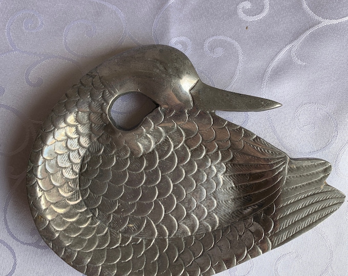 Vintage Pewter Loon/bird/duck Dish - Etsy