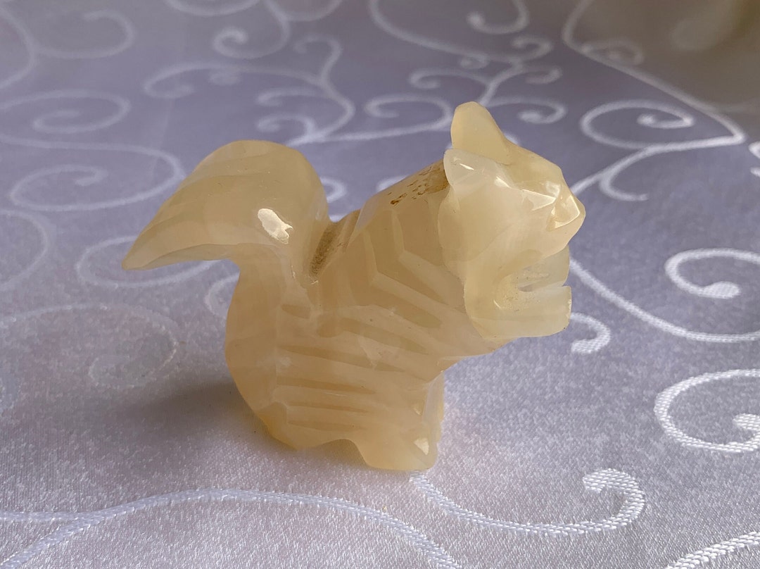 Vintage Squirrel Carved From Stone - Etsy