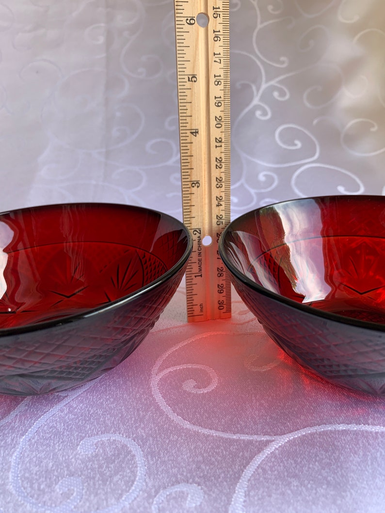 Vintage Cristal D'arques Small Ruby Red Bowls - Etsy