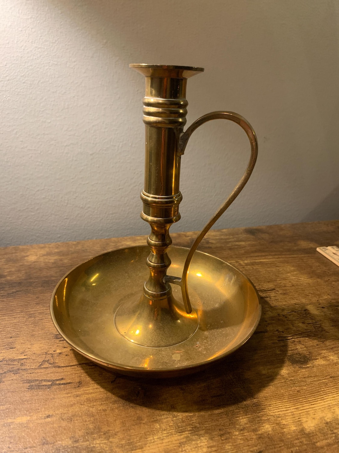Vintage Brass Handled Chamber Candlestick Holder - Etsy