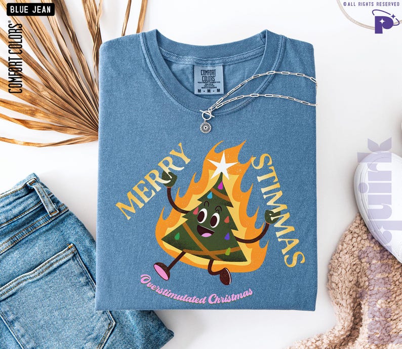 Merry Stimmas Shirt - Funny Christmas Tee - Neurodivergent Holiday Gift ...