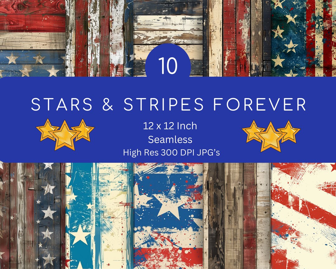 Patriot Digital Paper Backgrounds With Distressed Textures, Seamless ...