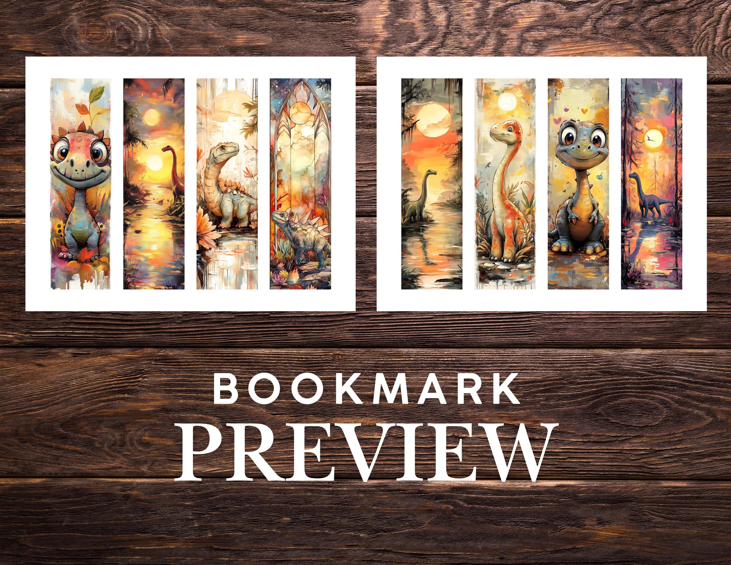 Dinosaur Bookmark Designs, Printable Bookmark Bundle, Cute Bookmarks ...