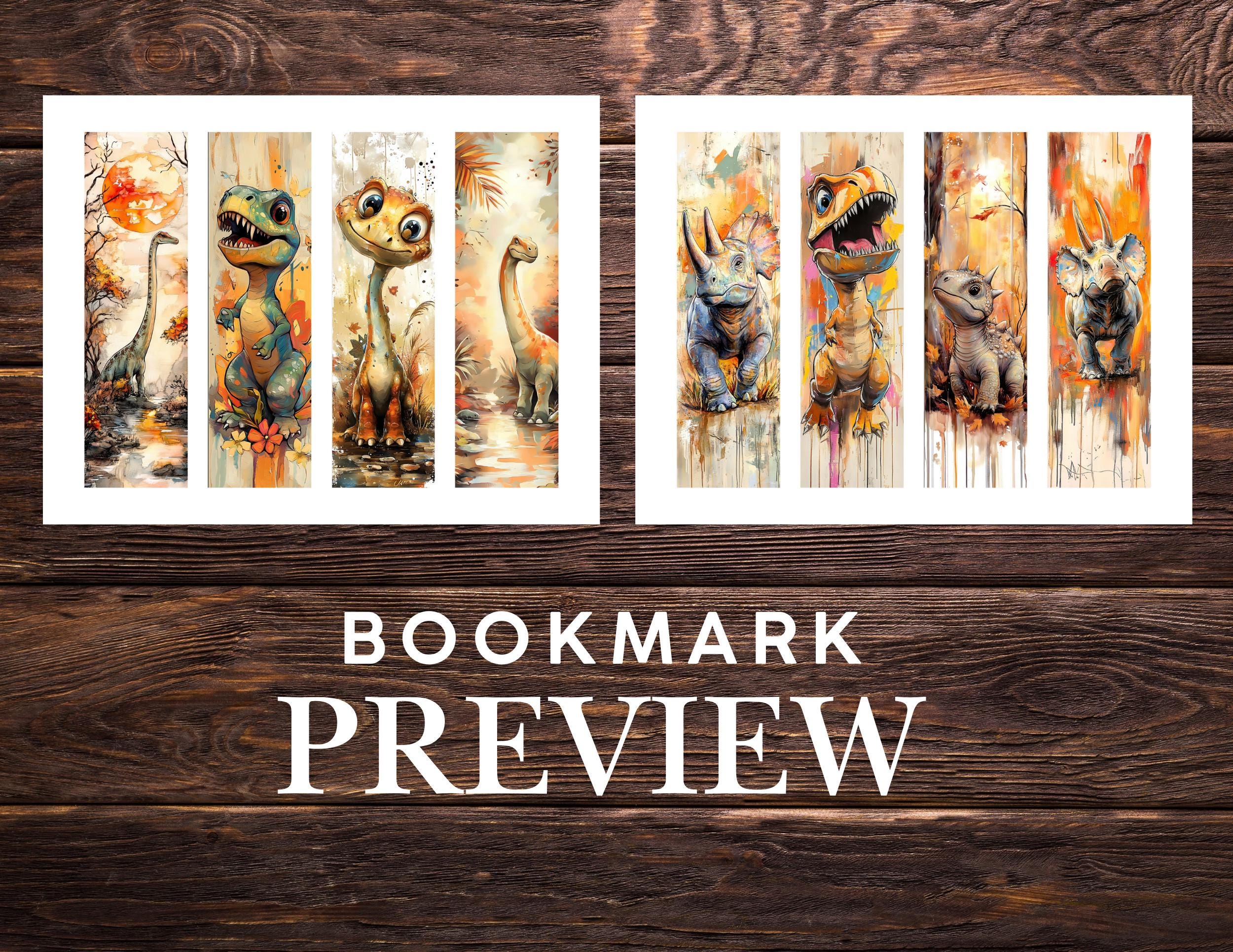 Dinosaur Bookmark Designs, Printable Bookmark Bundle, Cute Bookmarks ...