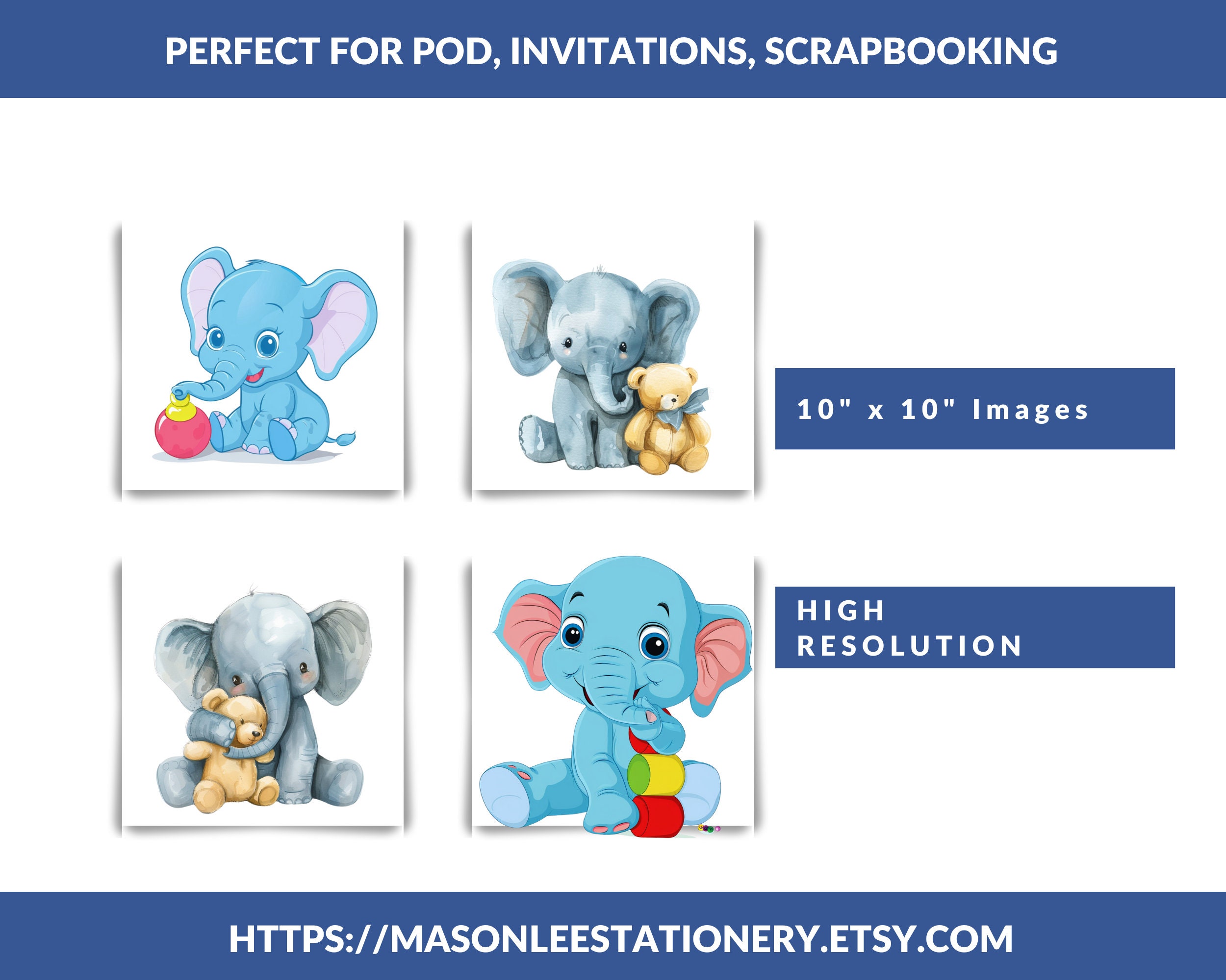 Elephant Clipart Bundle, Pink and Blue Elephant Images, PLUS 4 Bonus ...