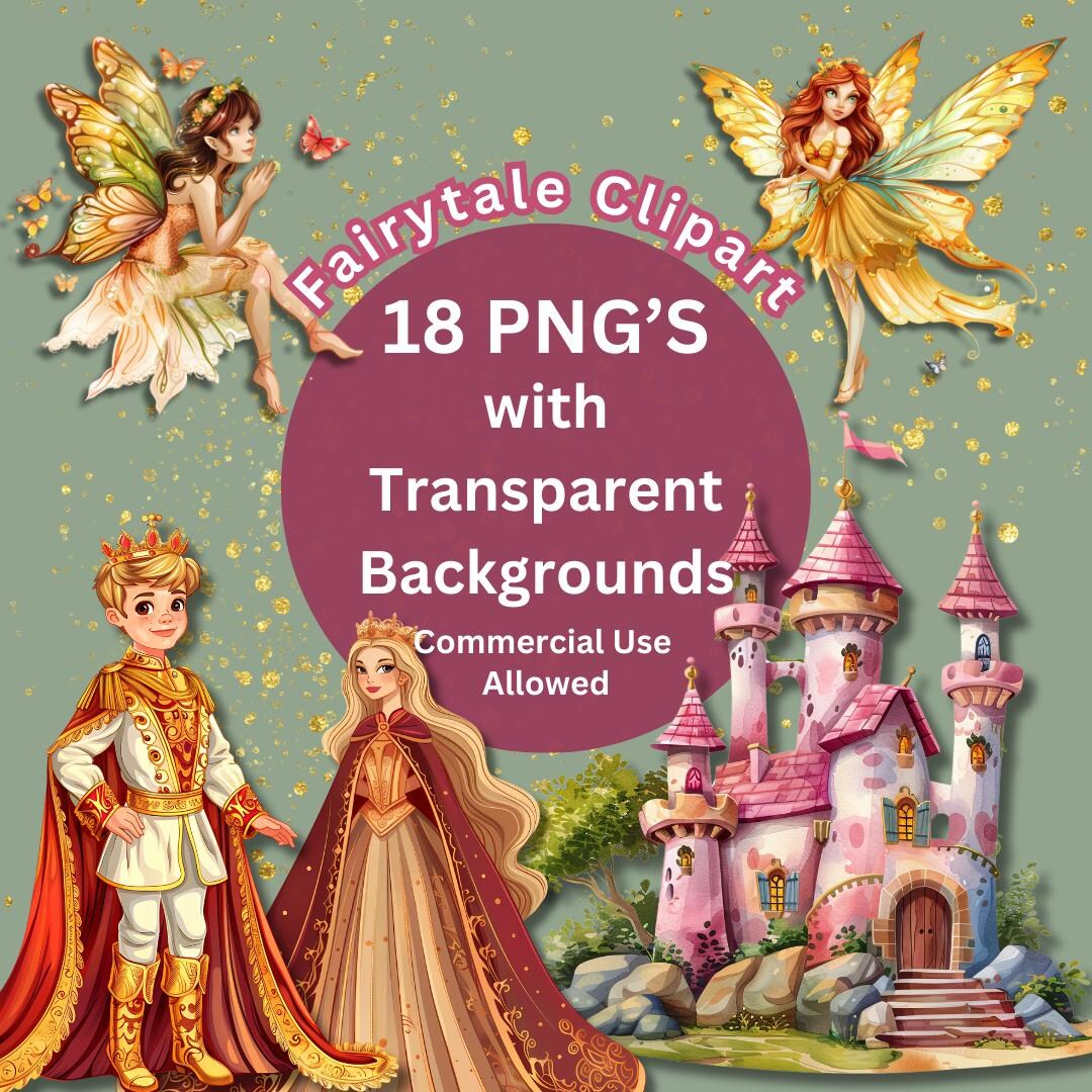 Fairytale Digital Storybook Clipart, Fantasy Digital Clipart Bundle, 18 ...