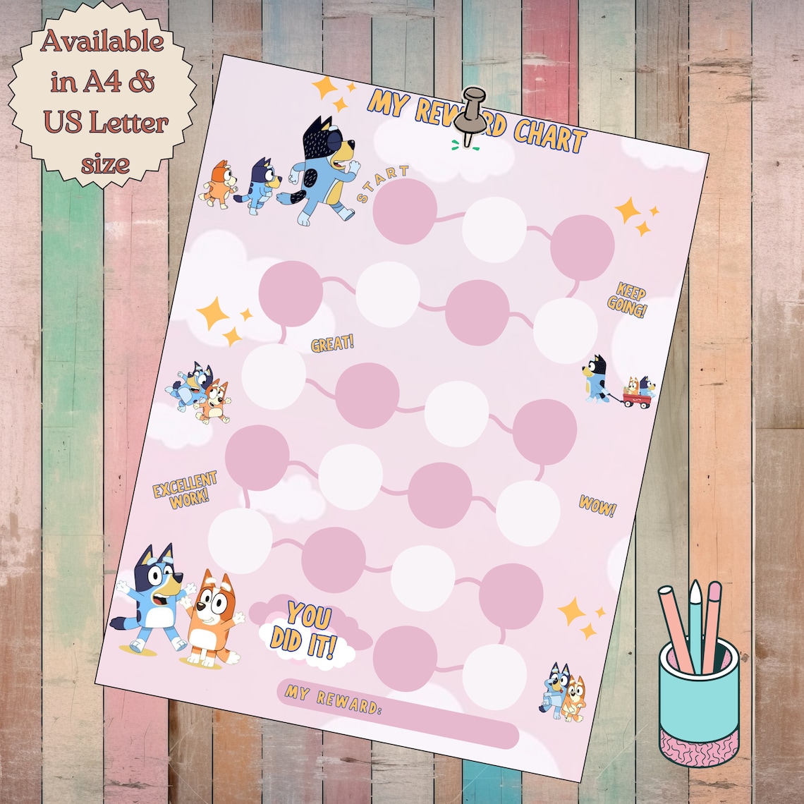 Bluey Potty Chart Printable Bluey Kids Behavior Chart Instant Download ...