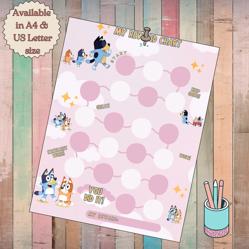 Bluey Potty Chart Printable Bluey Kids Behavior Chart Instant Download ...