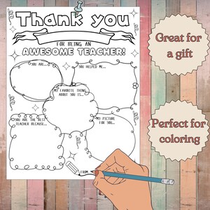 Thank You Coloring Page Teacher Appreciation Week Printable Teacher ...