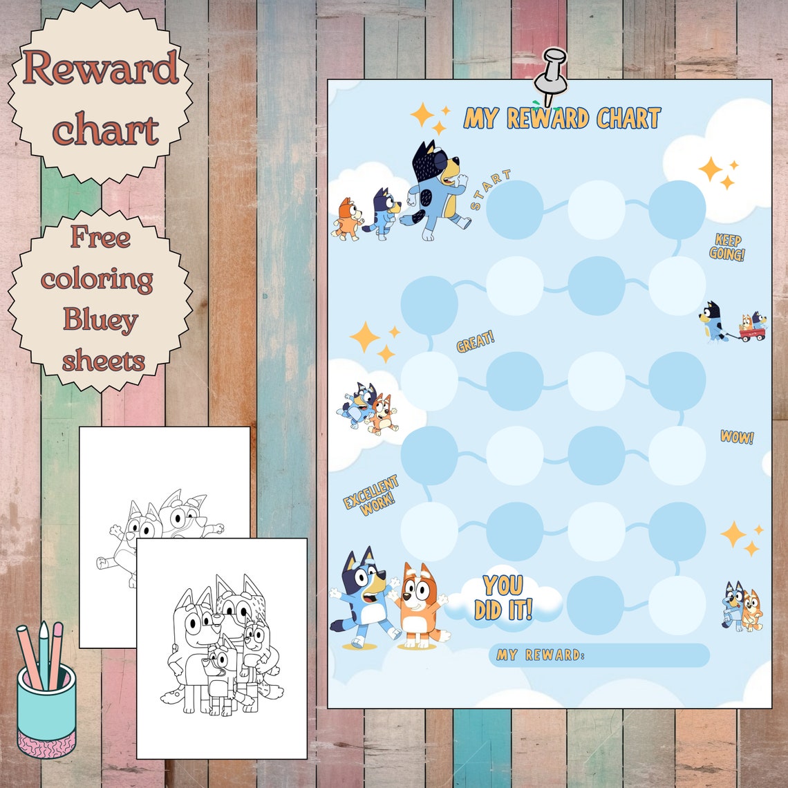 Bluey Potty Chart Printable Bluey Kids Behavior Chart Instant Download ...