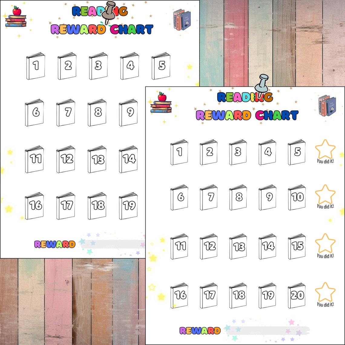 Reading Reward Chart Printable Coloring Reward Chart Kids Reward Chart ...