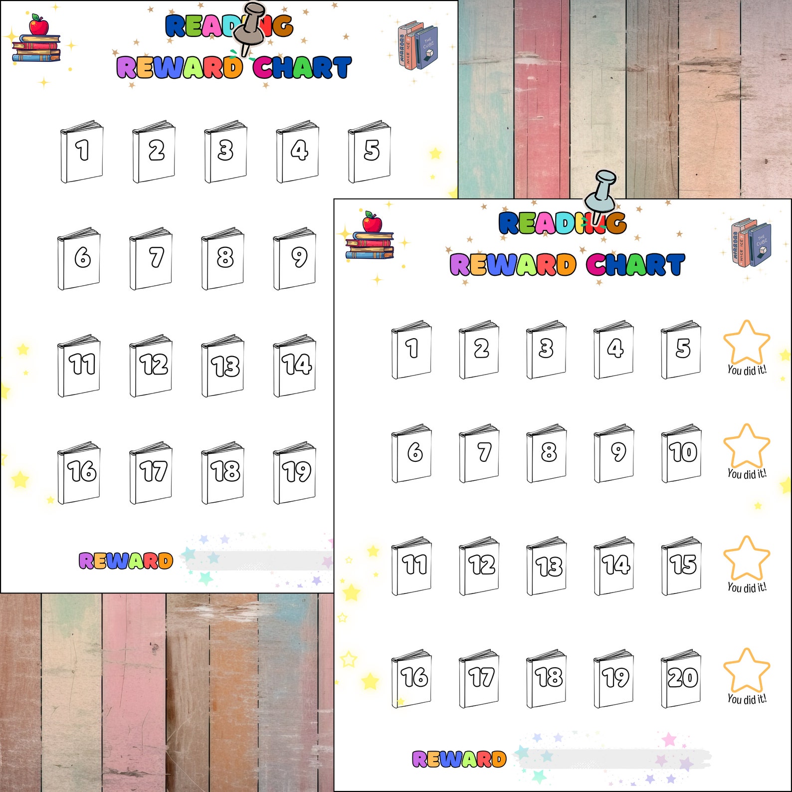 Reading Reward Chart Printable Coloring Reward Chart Kids Reward Chart ...