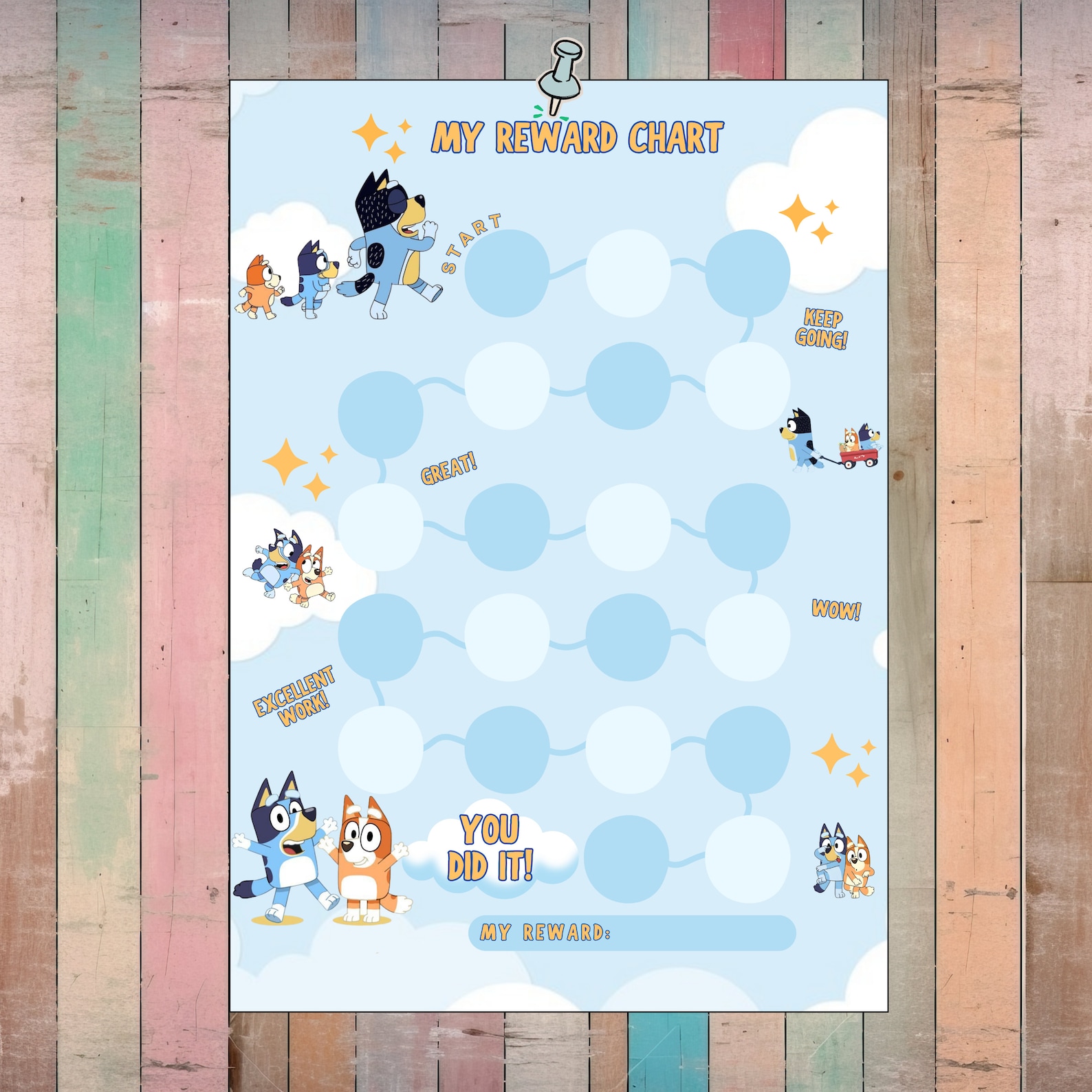 Bluey Potty Chart Printable Bluey Kids Behavior Chart Instant Download ...