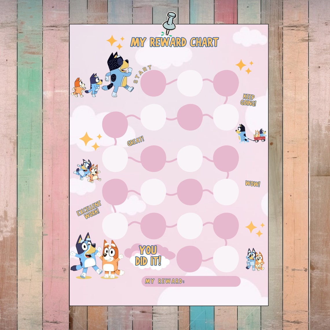 Bluey Potty Chart Printable Bluey Kids Behavior Chart Instant Download ...