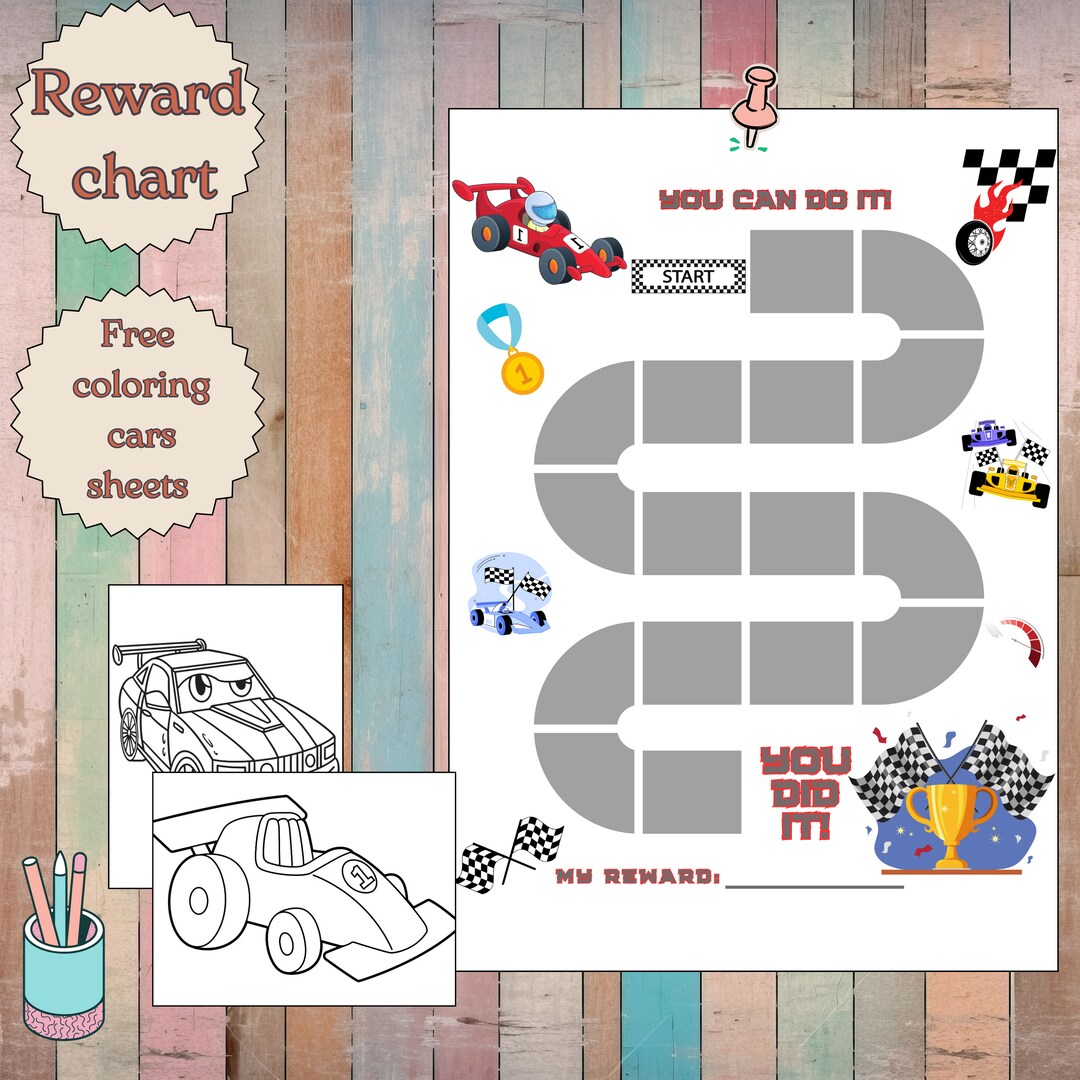 Cars Reward Chart Printable Space Kids Behavior Chart Instant Download ...