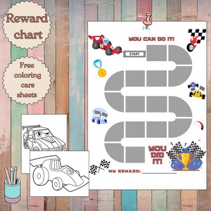 Cars Reward Chart Printable Space Kids Behavior Chart Instant Download ...