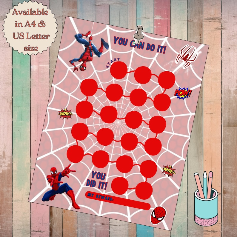 Spider Man Chart Printable Bluey Kids Behavior Chart Instant Download ...