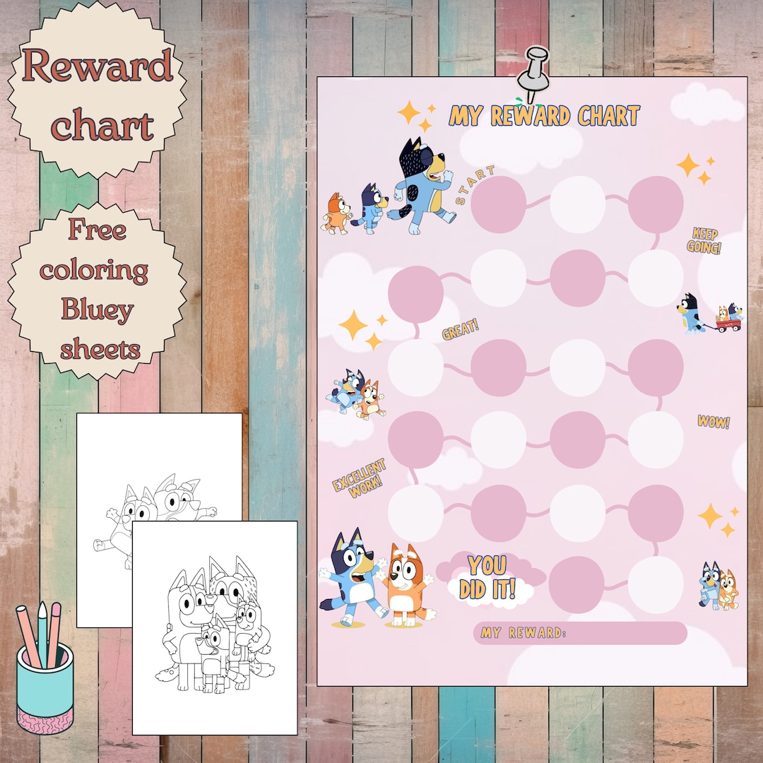 Bluey Potty Chart Printable Bluey Kids Behavior Chart Instant Download ...