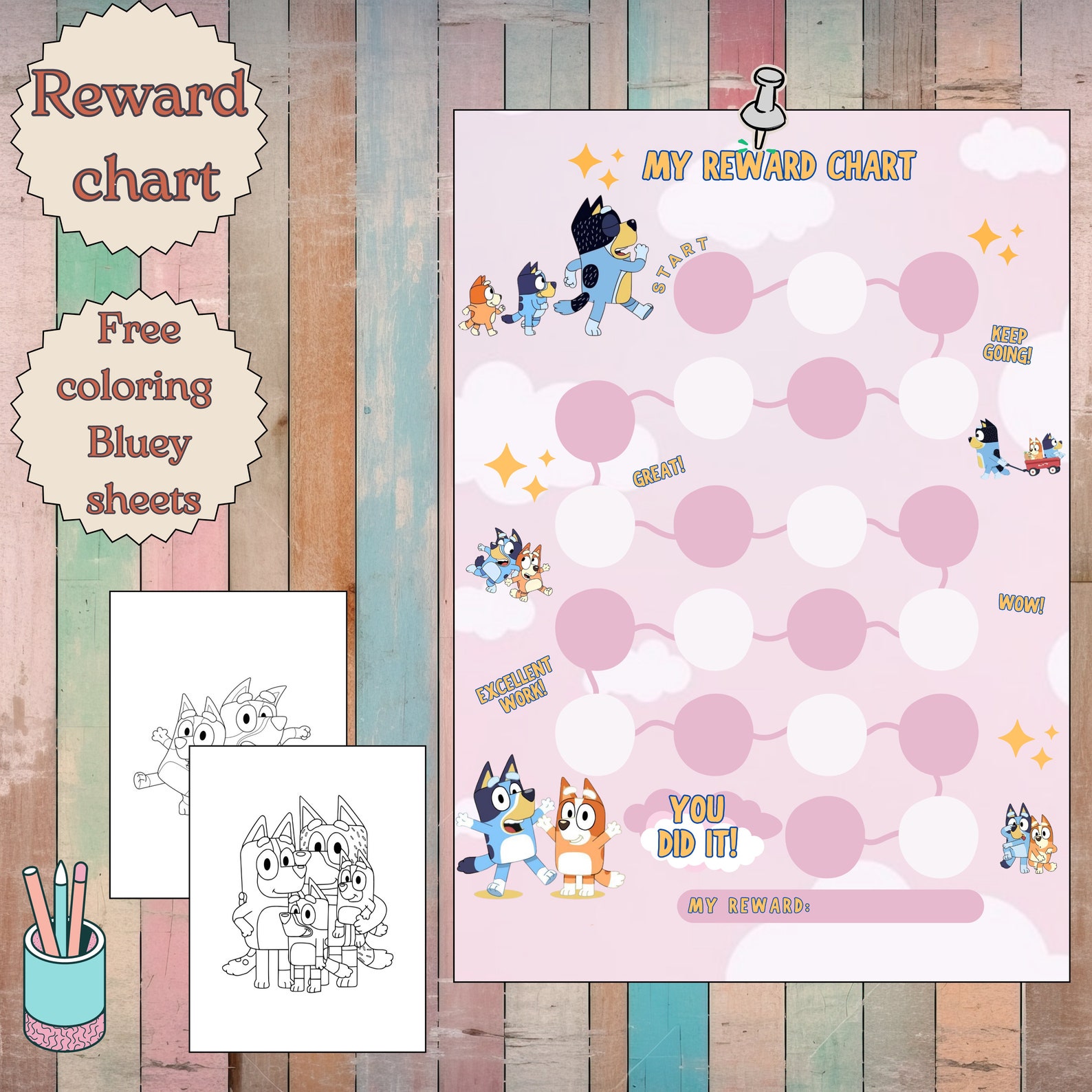 Bluey Potty Chart Printable Bluey Kids Behavior Chart Instant Download ...