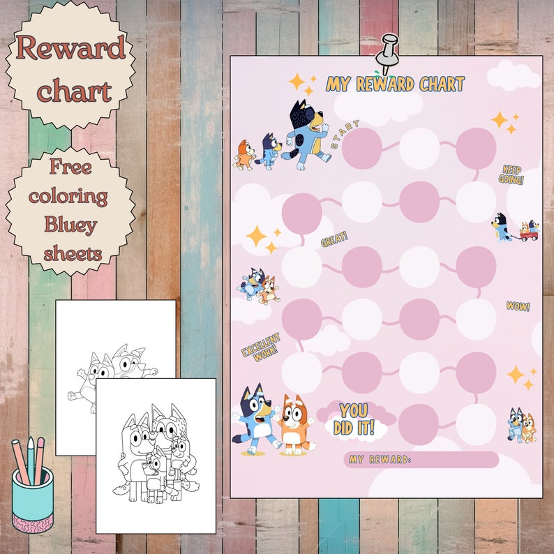 Bluey Potty Chart Printable Bluey Kids Behavior Chart Instant Download ...