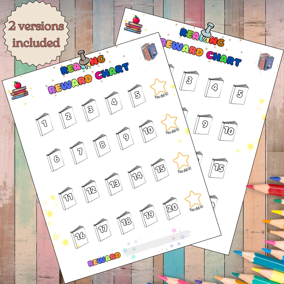 Reading Reward Chart Printable Coloring Reward Chart Kids Reward Chart ...