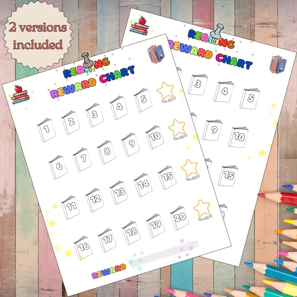 Reading Chart Kids Reward - Etsy