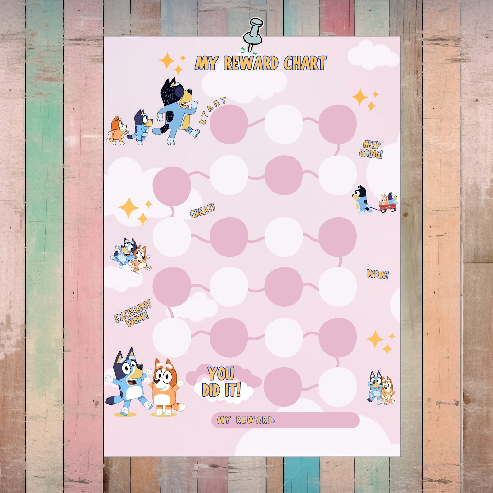 Bluey Potty Chart Printable Bluey Kids Behavior Chart Instant Download ...