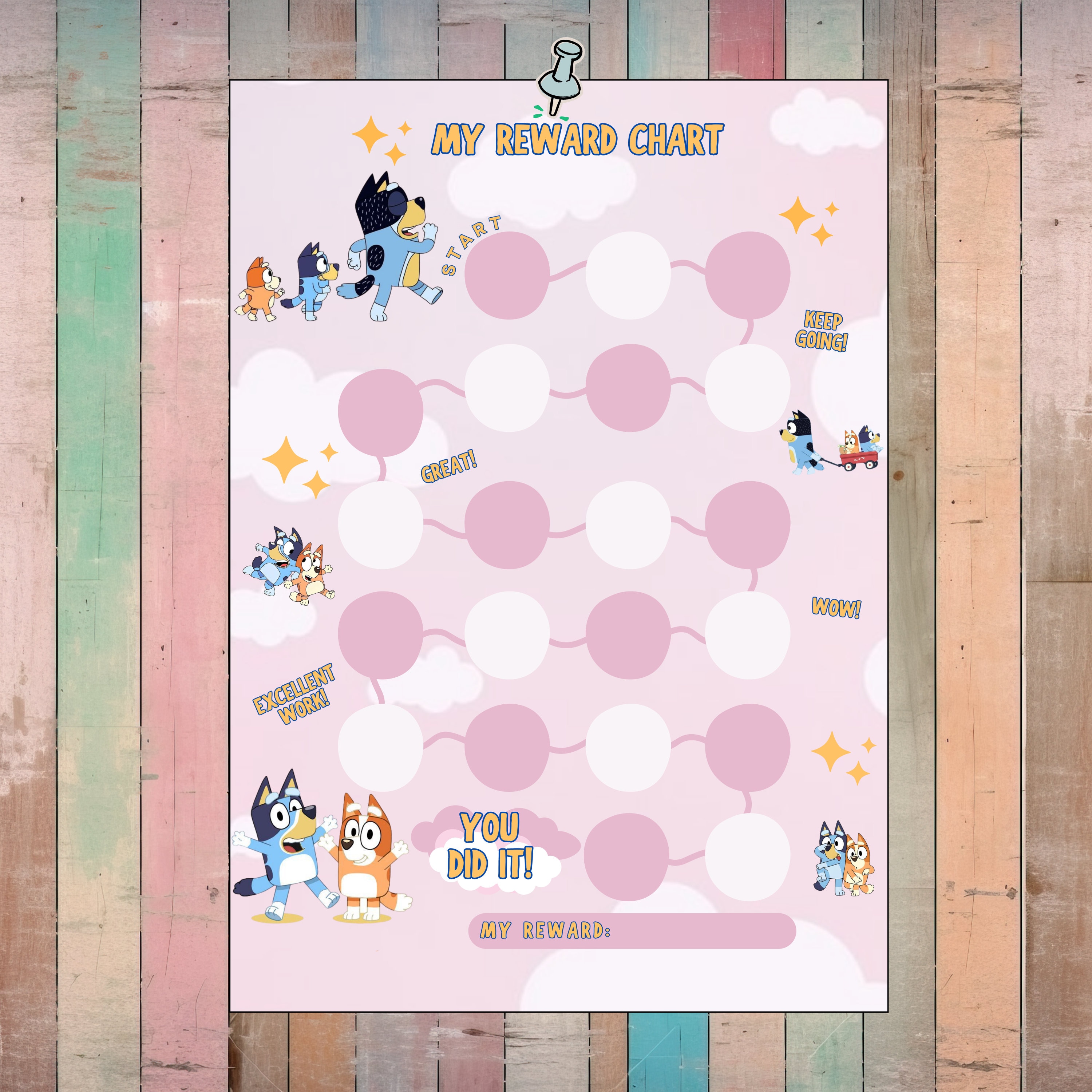 Bluey Potty Chart Printable Bluey Kids Behavior Chart Instant Download ...