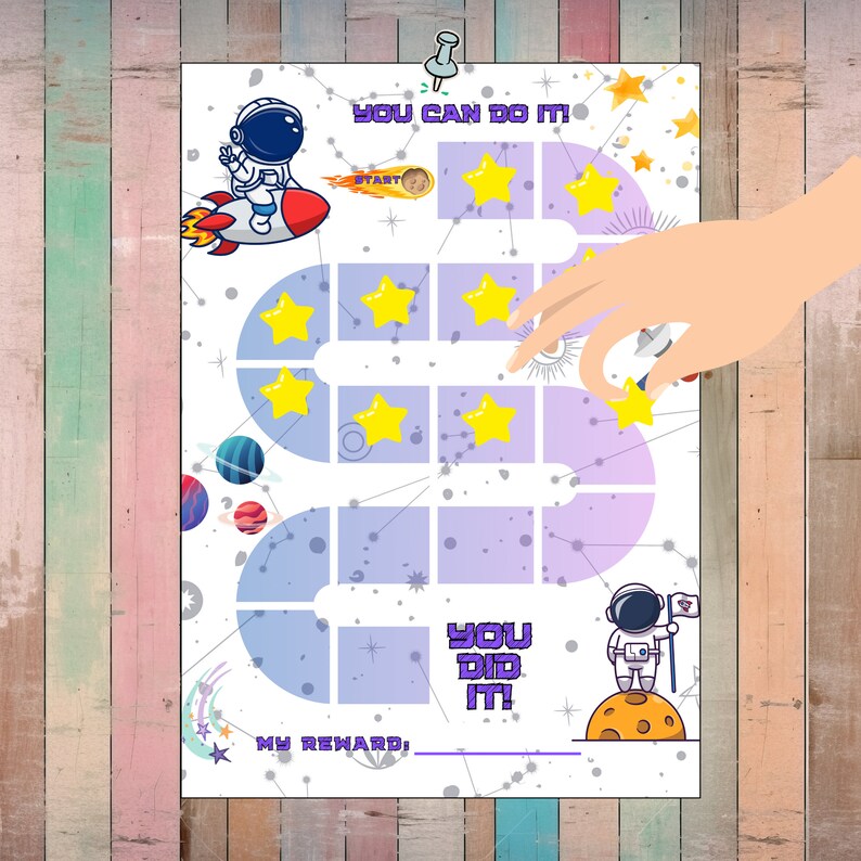 Space Reward Chart Printable Space Kids Behavior Chart Instant Download ...