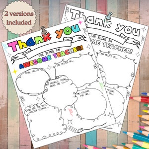 Thank You Coloring Page Teacher Appreciation Week Printable Teacher ...