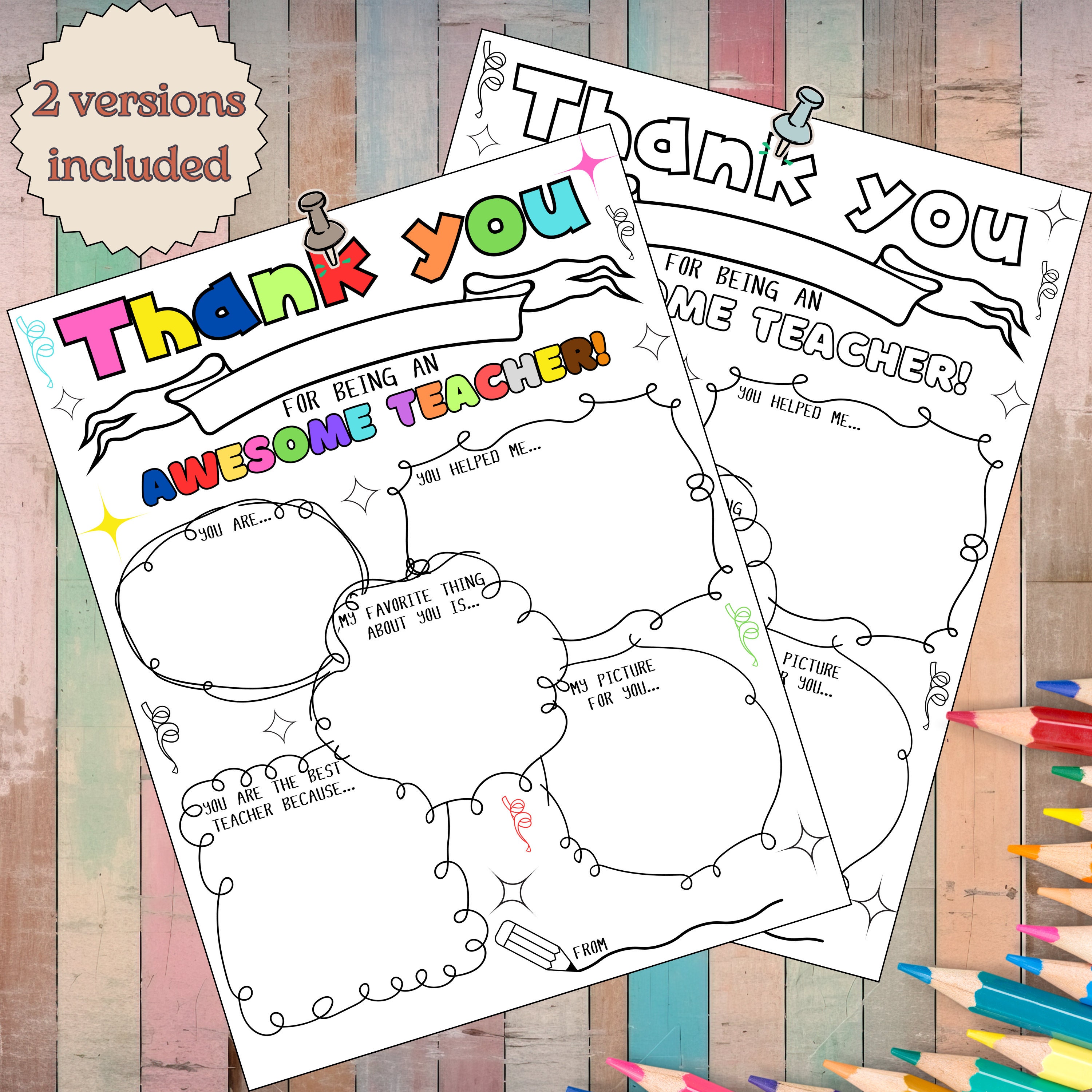 Thank You Coloring Page Teacher Appreciation Week Printable Teacher ...