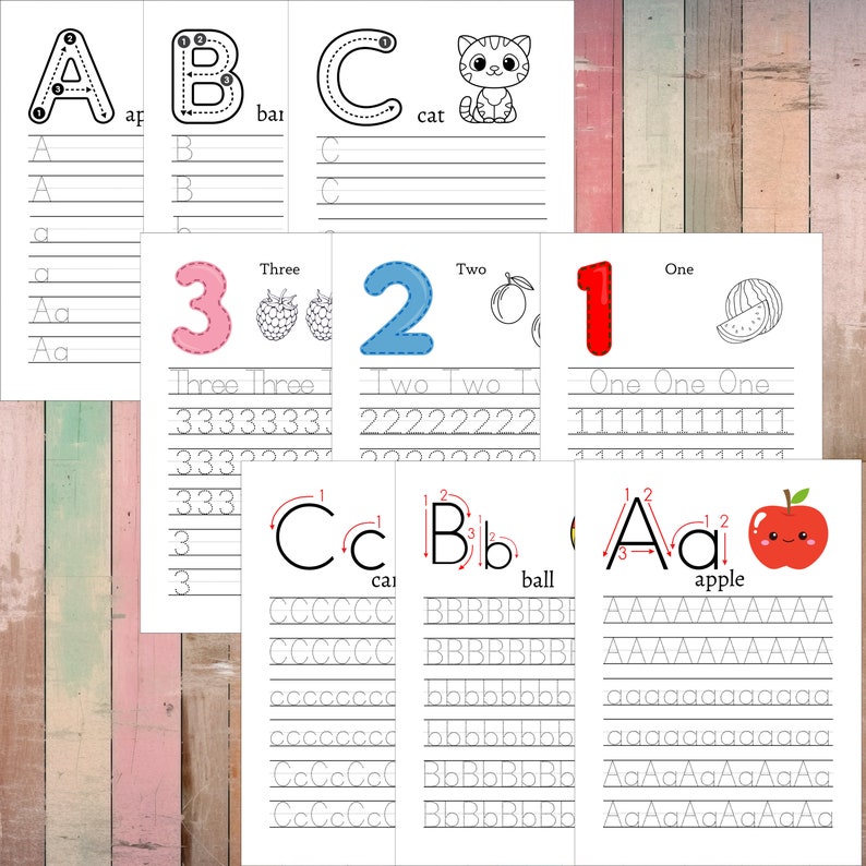 Pre-k + Kindergarten Learning Bundle Bundle Alphabet Number Worksheets ...