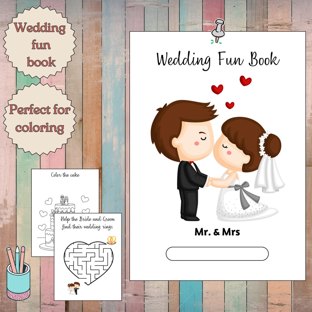 Wedding Coloring Book Instant Download Coloring Pages for Kids Activity ...