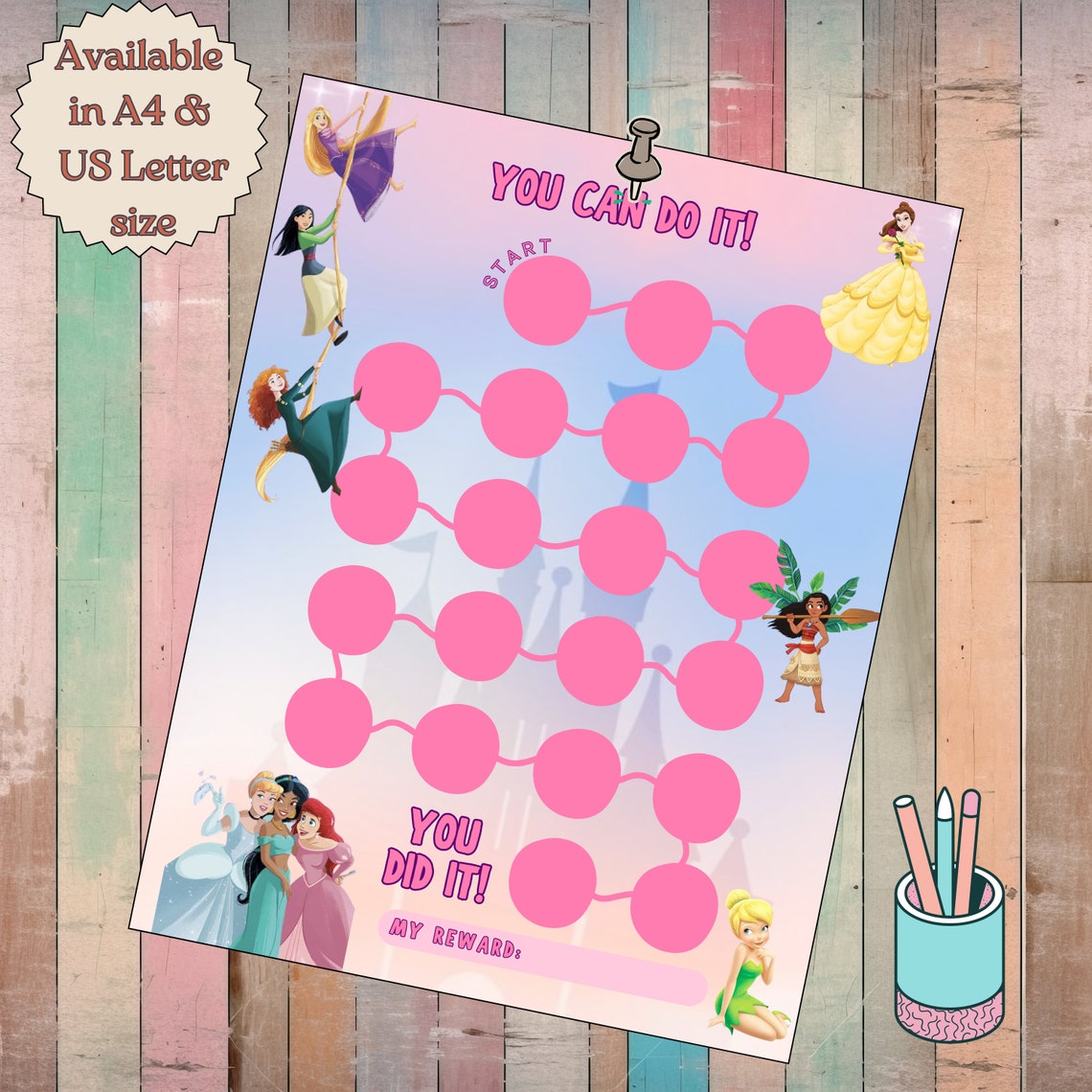 Princess Reward Chart Printable Sonic Kids Behavior Chart Instant ...