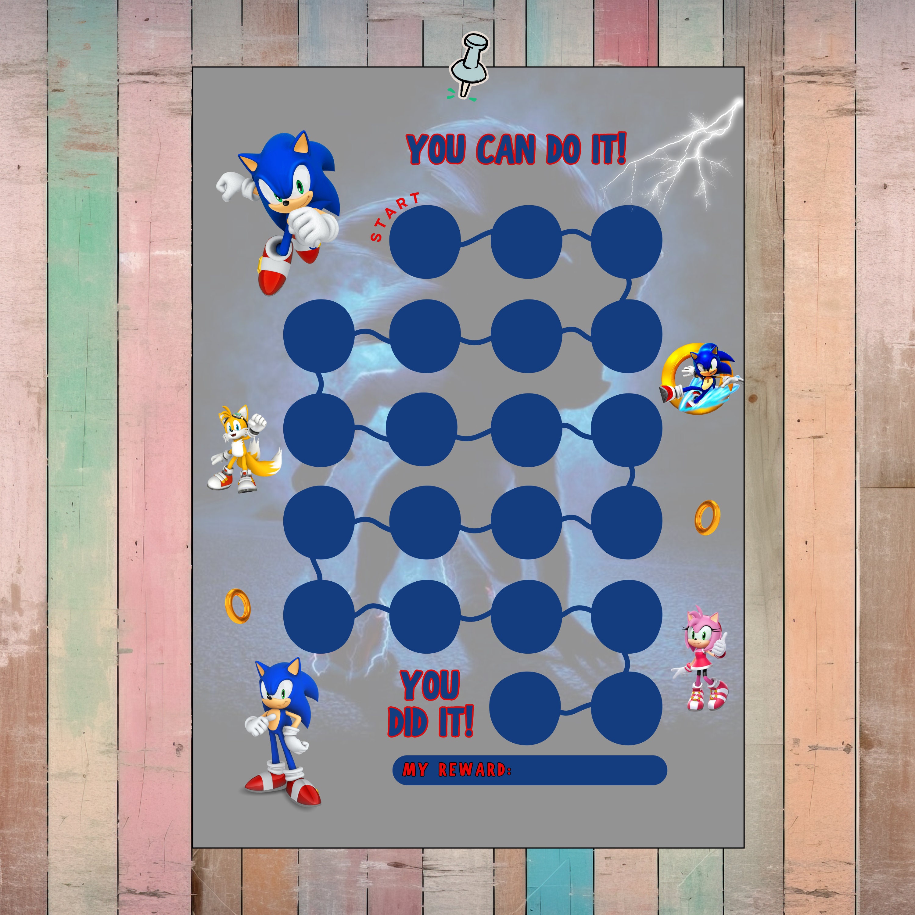 Sonic Reward Chart Printable Sonic Kids Behavior Chart Instant Download ...