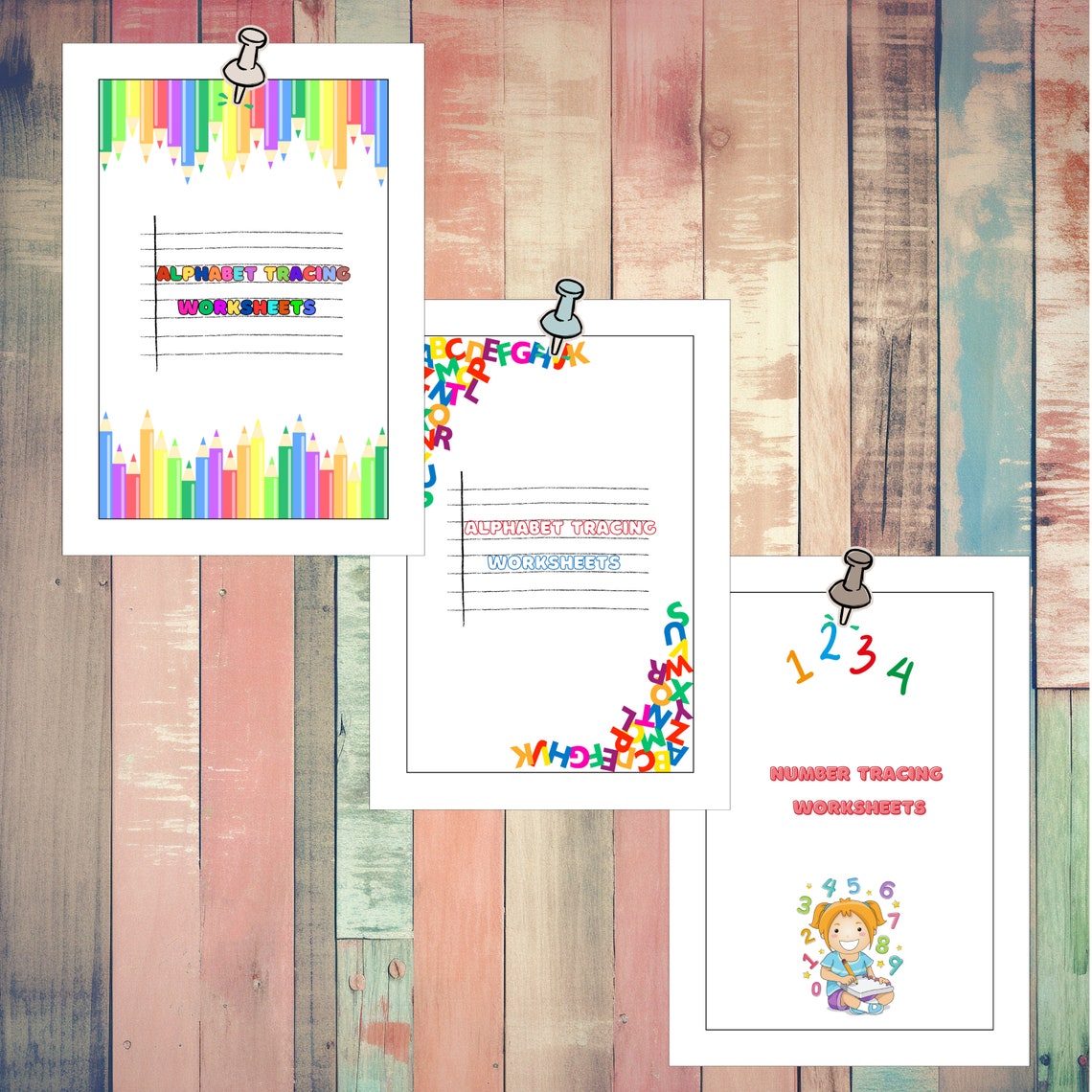 Pre-k + Kindergarten Learning Bundle Bundle Alphabet Number Worksheets ...