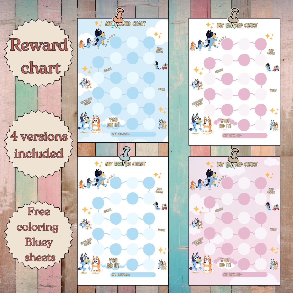 Bluey Potty Chart Printable Bluey Kids Behavior Chart Instant Download ...