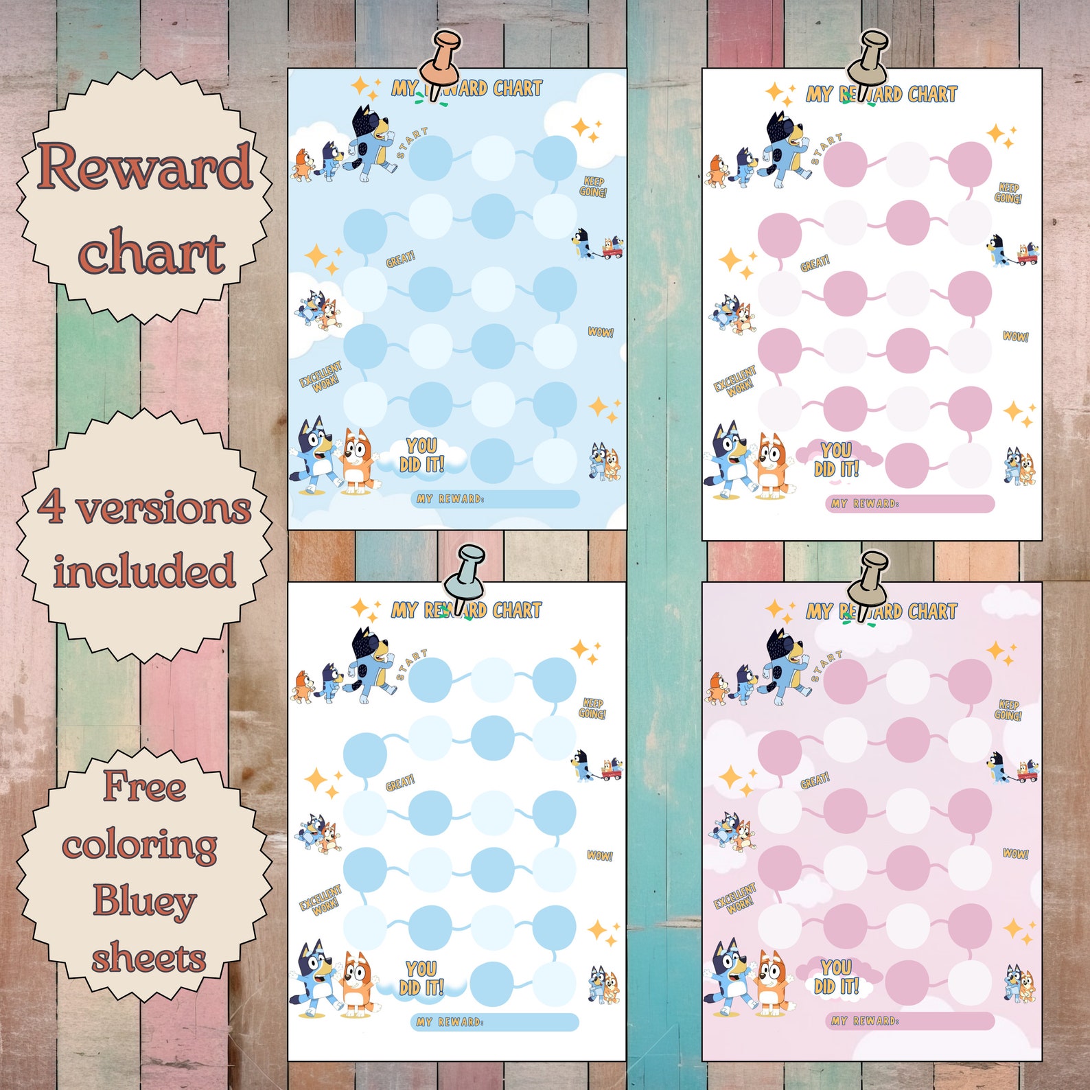 Bluey Potty Chart Printable Bluey Kids Behavior Chart Instant Download ...