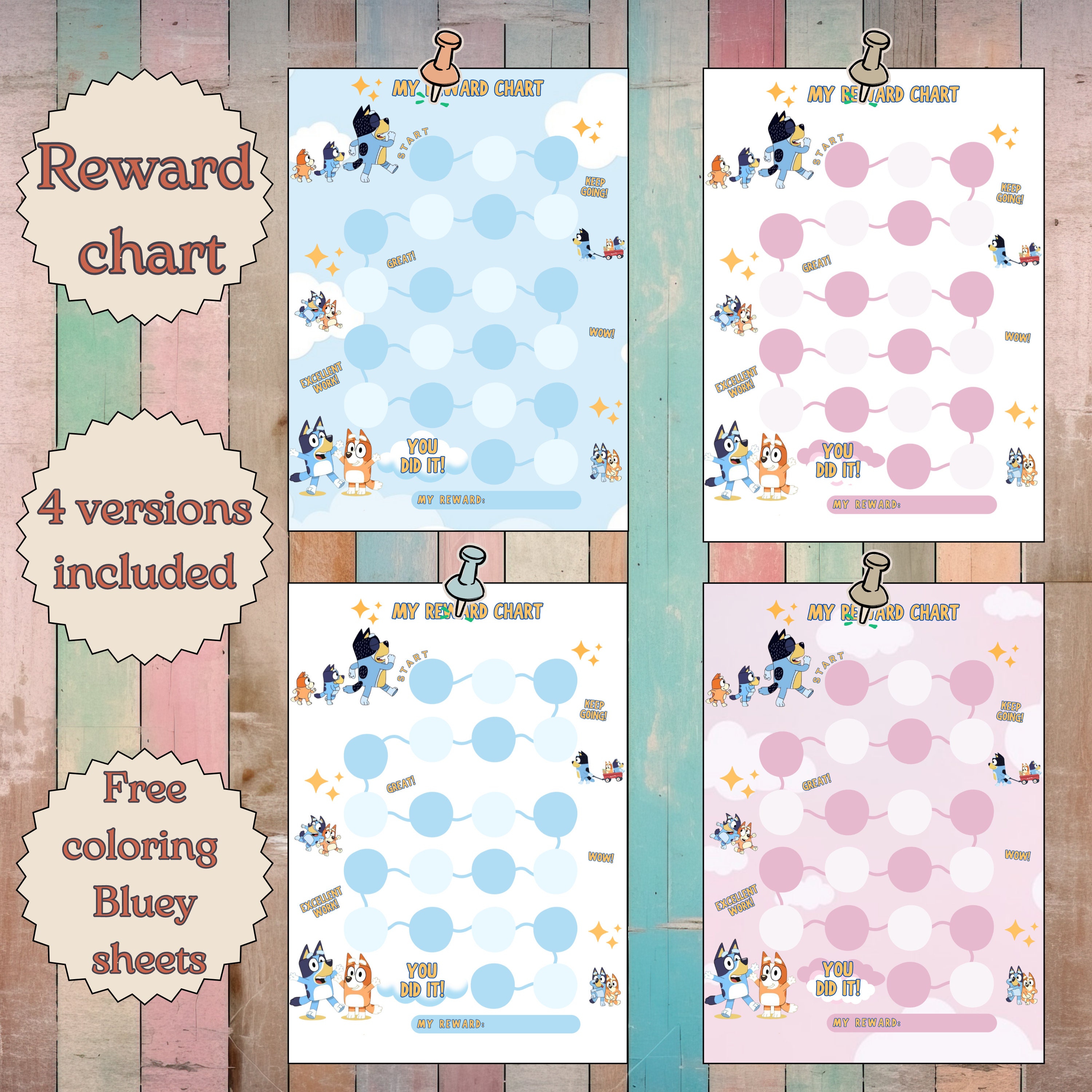 Bluey Potty Chart Printable Bluey Kids Behavior Chart Instant Download ...