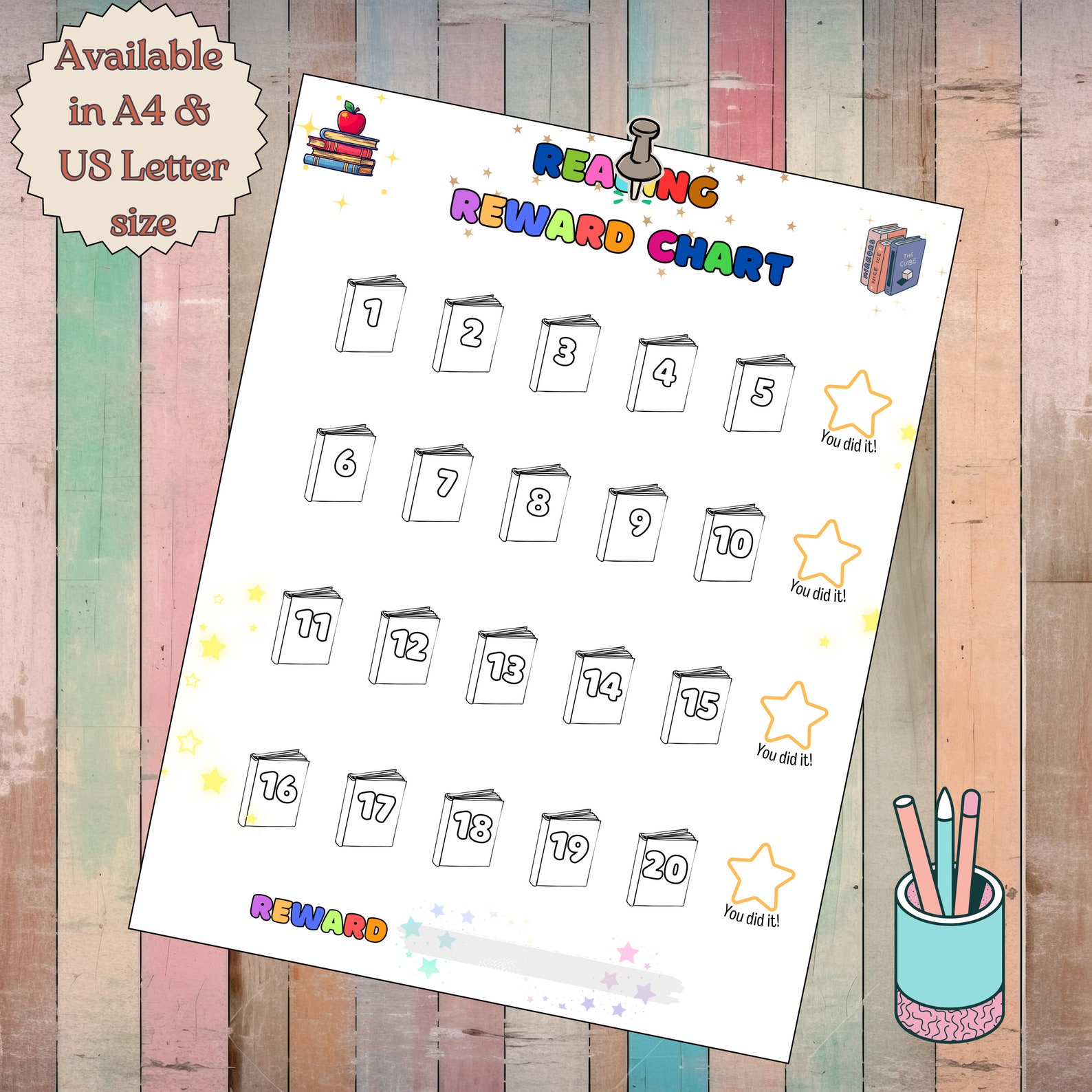 Reading Reward Chart Printable Coloring Reward Chart Kids Reward Chart ...