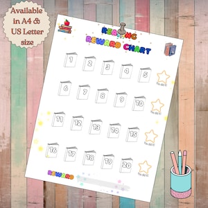 Reading Reward Chart Printable Coloring Reward Chart Kids Reward Chart ...