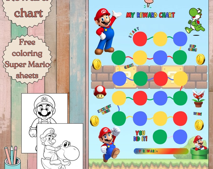 SUPER MARIO Reward Chart | Printable Mario Behavior Chart | Daily Chore ...